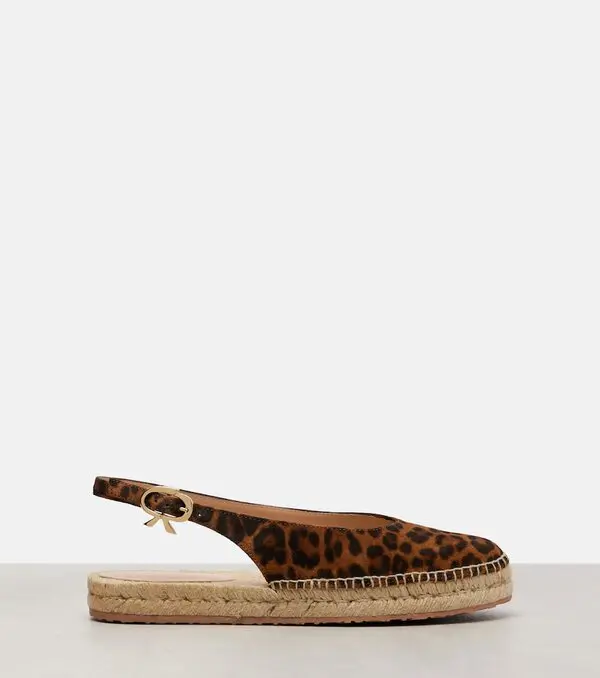 GIANVITO ROSSI Paz Suede Slingback Espadrilles - Brown