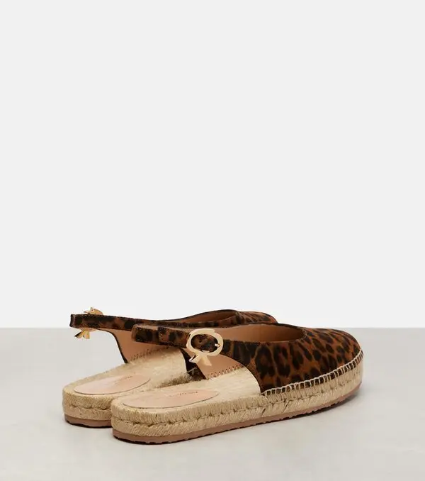 GIANVITO ROSSI Paz Suede Slingback Espadrilles - Brown