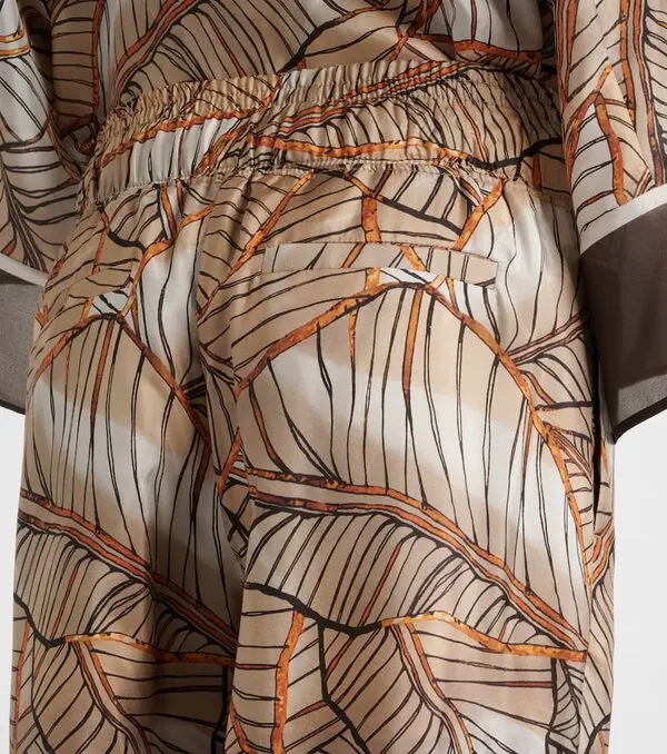Brunello Cucinelli Printed Silk Wide-leg Pants