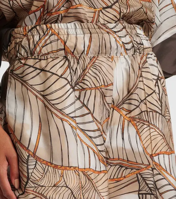 Brunello Cucinelli Printed Silk Wide-leg Pants