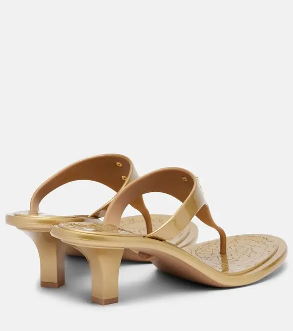 Versace Alia 55 Metallic Thong Sandals
