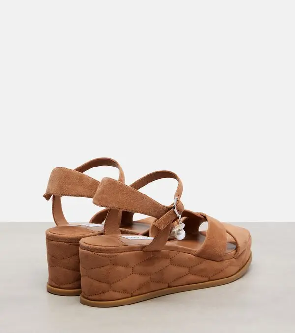 JIMMY CHOO Astra 60 Suede Wedge Sandals