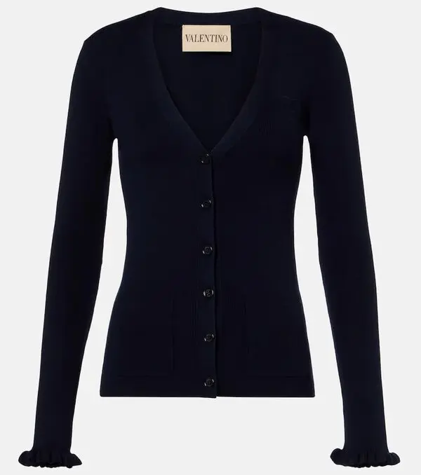 Valentino Garavani Ruffled Virgin Wool Cardigan
