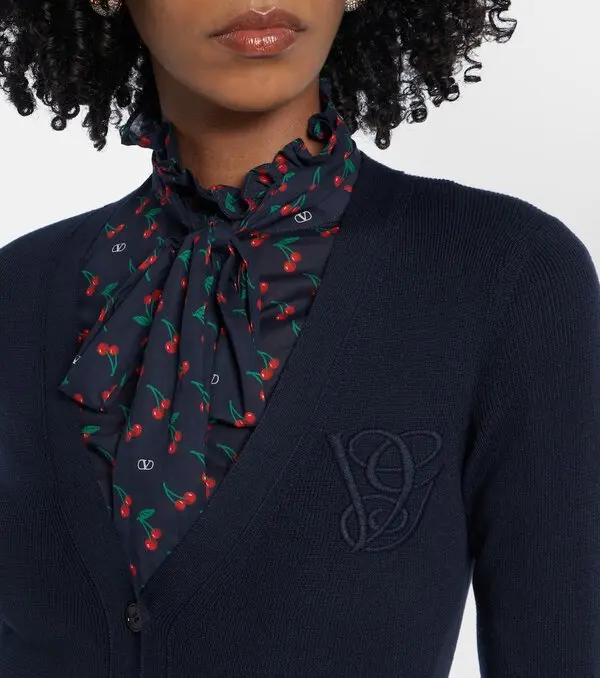 Valentino Garavani Ruffled Virgin Wool Cardigan