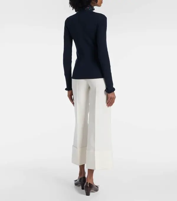 Valentino Garavani Ruffled Virgin Wool Cardigan