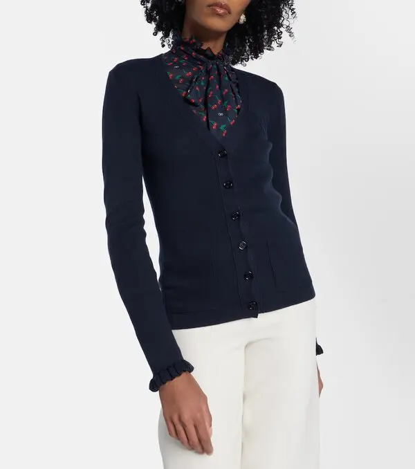 Valentino Garavani Ruffled Virgin Wool Cardigan