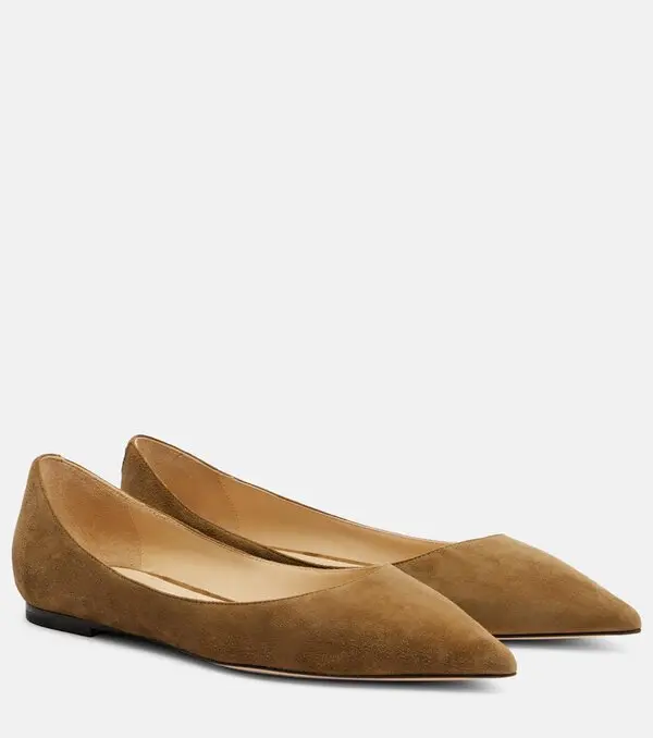 JIMMY CHOO Love Suede Ballet Flats - Green