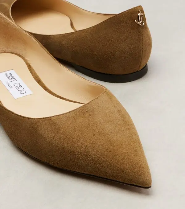 JIMMY CHOO Love Suede Ballet Flats - Green