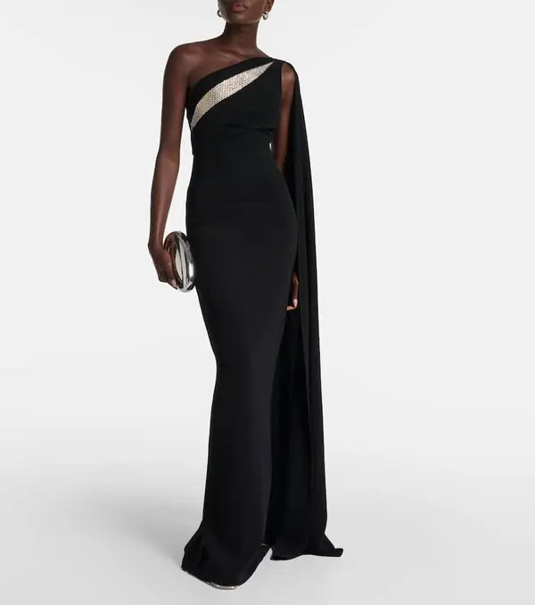 Roland Mouret Embellished One-shoulder Gown