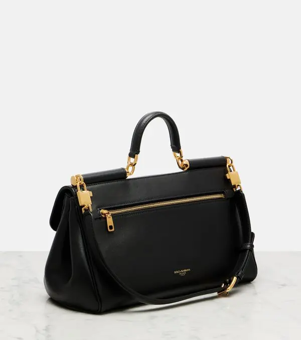 Dolce & Gabbana My Sicily Medium Leather Tote Bag - Black