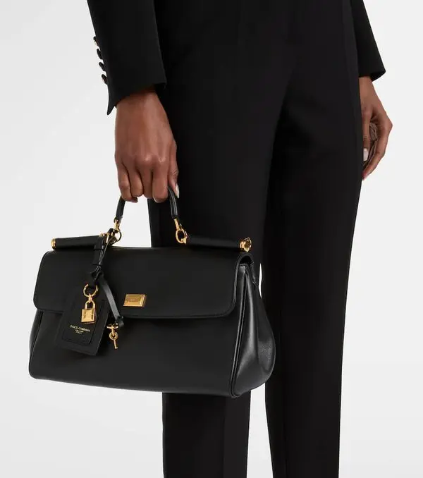 Dolce & Gabbana My Sicily Medium Leather Tote Bag - Black