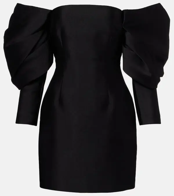 Solace London Freja Satin Mini Dress - Black