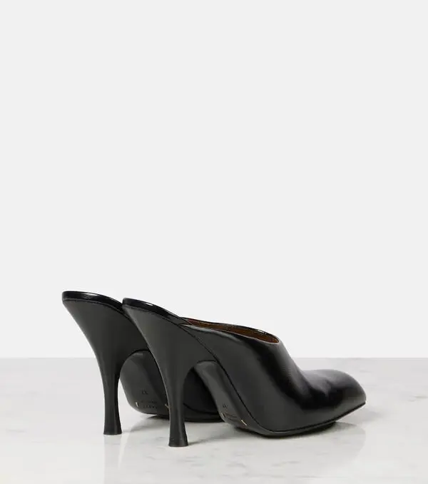 Khaite Colt 100 Leather Mules - Black
