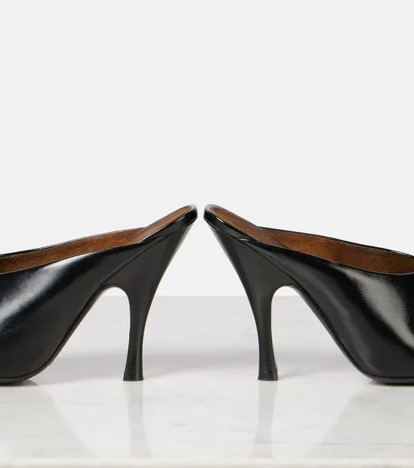 Khaite Colt 100 Leather Mules - Black