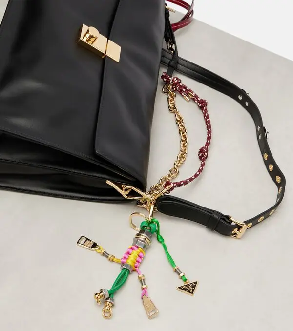 Prada Large Leather Shoulder Bag - Black