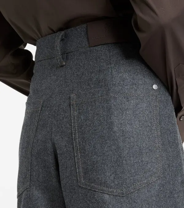 Brunello Cucinelli High-rise Virgin Wool Shorts