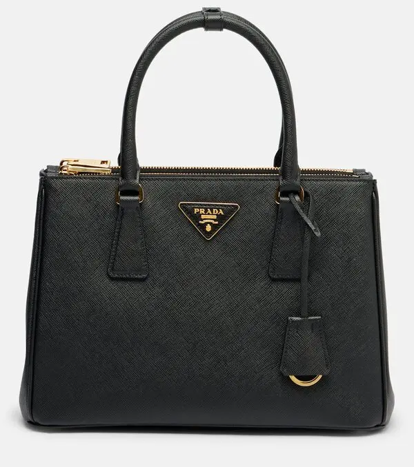 Prada Galleria Medium Leather Tote Bag - Black