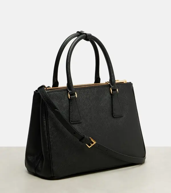 Prada Galleria Medium Leather Tote Bag - Black