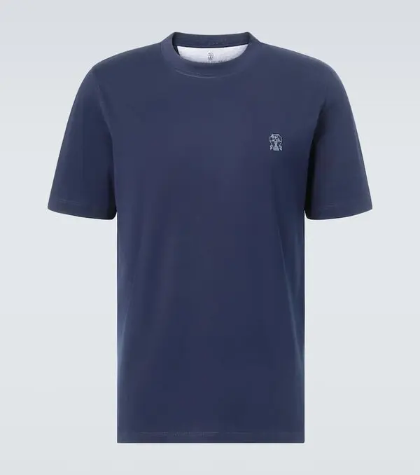 Brunello Cucinelli Logo Cotton Jersey T-shirt