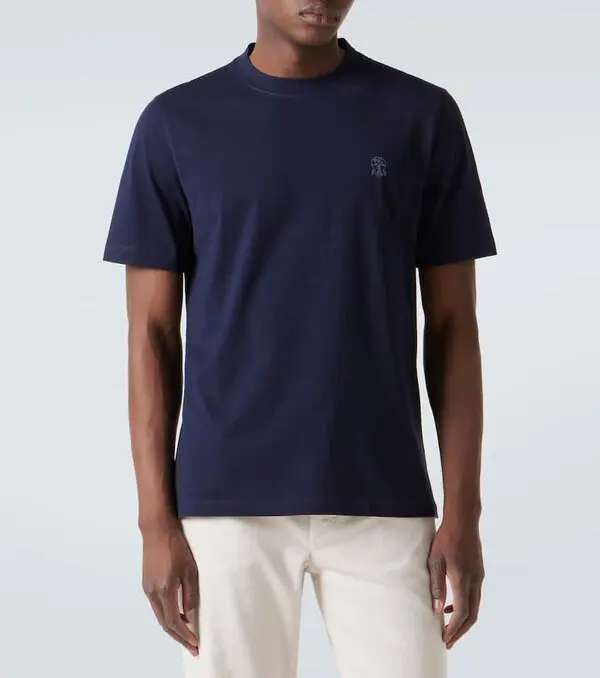 Brunello Cucinelli Logo Cotton Jersey T-shirt