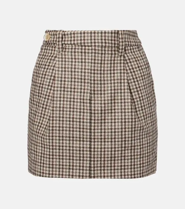 Brunello Cucinelli Checked Virgin Wool Flannel Miniskirt