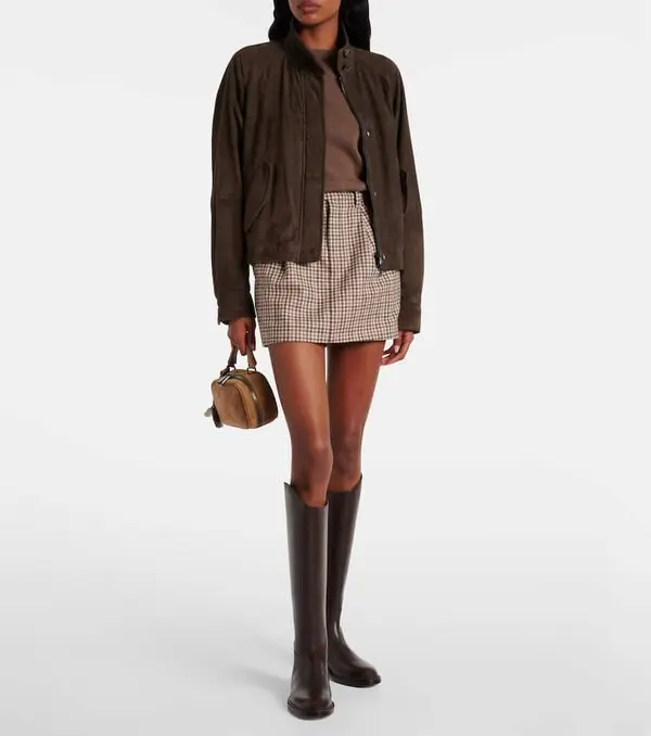 Brunello Cucinelli Checked Virgin Wool Flannel Miniskirt