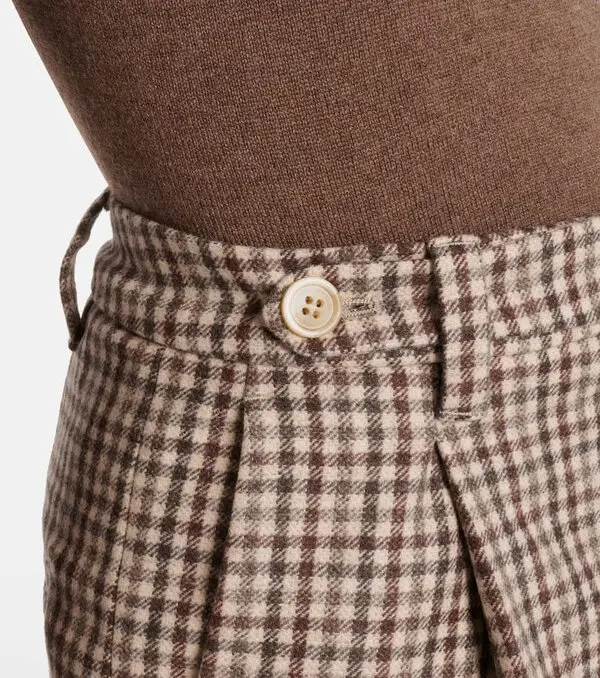 Brunello Cucinelli Checked Virgin Wool Flannel Miniskirt