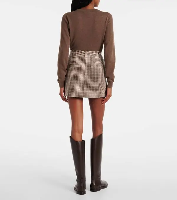 Brunello Cucinelli Checked Virgin Wool Flannel Miniskirt
