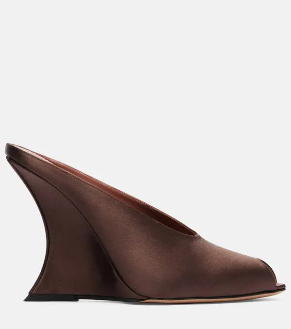 Paris Texas Nina 105 Satin Wedge Mules