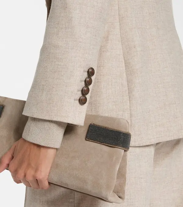 Brunello Cucinelli Wool And Cashmere Blazer - Beige