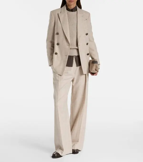 Brunello Cucinelli Wool And Cashmere Blazer - Beige