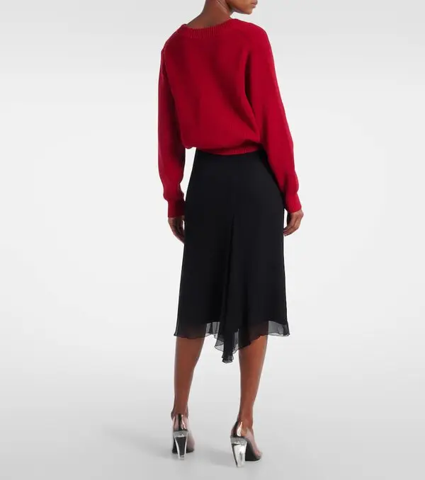 Victoria Beckham Ribbed-knit Cotton And Silk-blend Sweater
