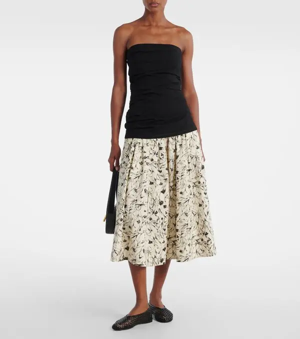 Proenza Schouler Lena Strapless Cotton-blend Top - Black