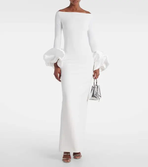 Solace London Talia Off-shoulder Gown - White