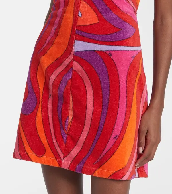 Emilio Pucci Marmo Embellished Cotton Terry Minidress