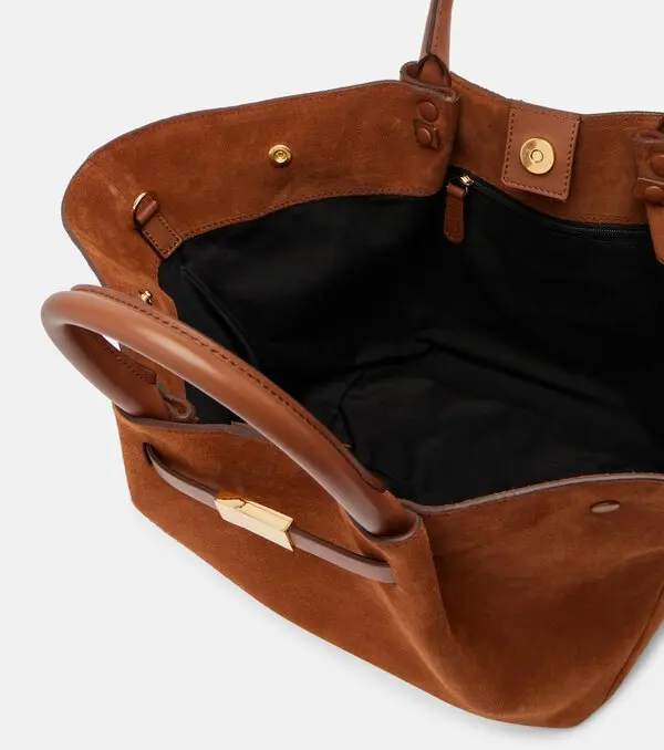 DEMELLIER New York Midi Suede Top-handle Bag - Brown