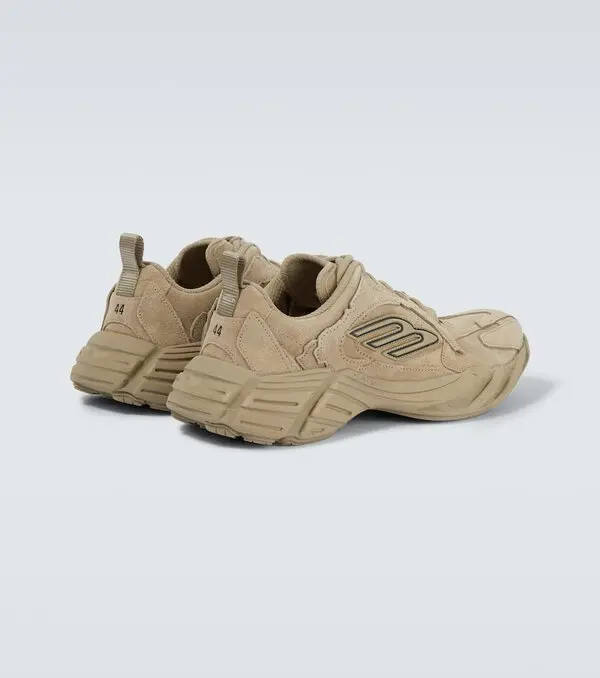 Balenciaga Monday Suede Sneakers - Beige