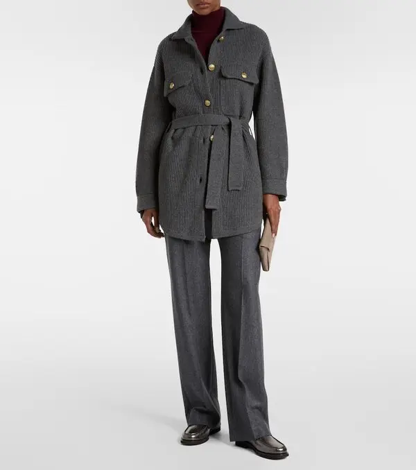 Brunello Cucinelli Pleated Virgin Wool Straight Leg Trousers
