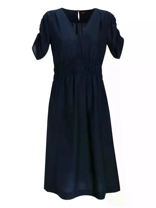 BOSS Puff-sleeve Midi Dress