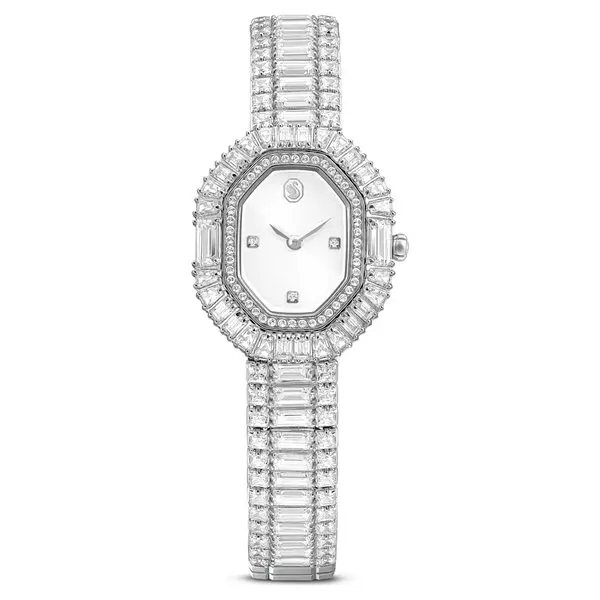 SWAROVSKI Matrix Octagon Watch With Crystal Embellished Bezel And Bracelet - Silver Tone