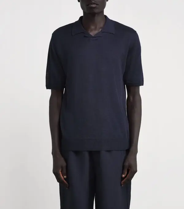 Eleventy Linen Polo Shirt