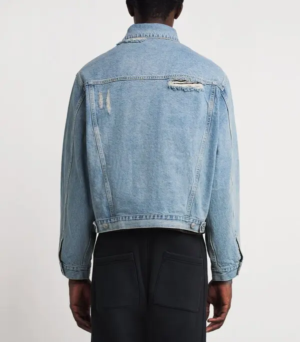 COLE BUXTON Distressed Denim Trucker Jacket