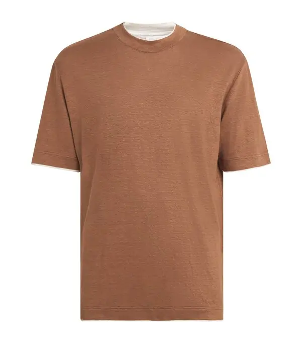 Eleventy X Linen Layered T-shirt