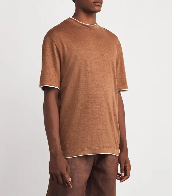 Eleventy X Linen Layered T-shirt