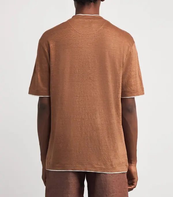 Eleventy X Linen Layered T-shirt