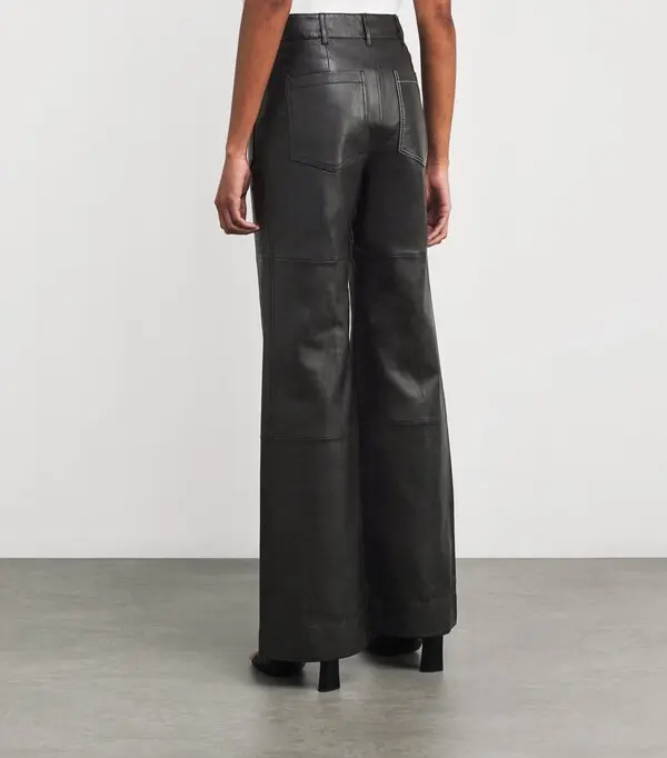 Victoria Beckham Alina Leather Wide-leg Trousers