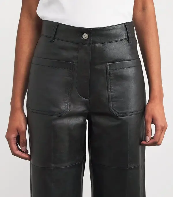 Victoria Beckham Alina Leather Wide-leg Trousers