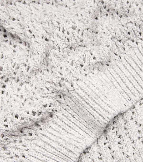 Eleventy Linen-blend Sequin-embellished Sweater Vest