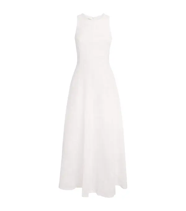 Eleventy X Harrods Linen Floral Embroidered Midi Dress