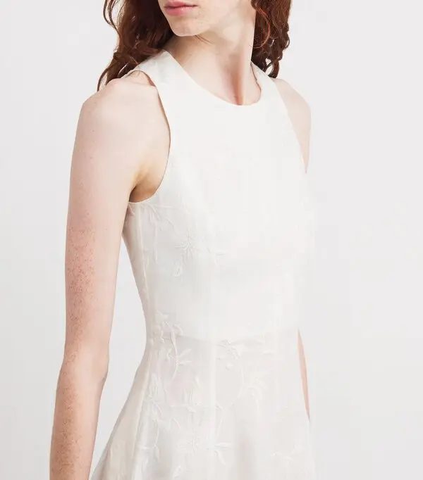 Eleventy X Harrods Linen Floral Embroidered Midi Dress